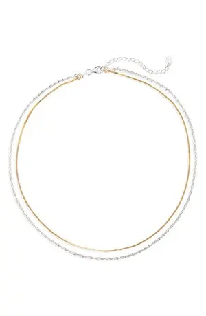 Argento Vivo Two-tone Layered Necklace - Gold/ Silver