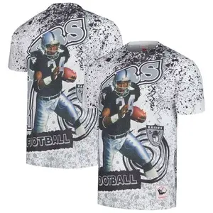 Mitchell & Ness Bo Jackson Las Vegas Raiders Retired Player Name & Number Burst T-shirt - White