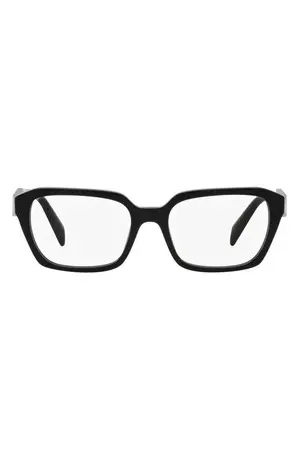 Prada 54mm Rectangle Eyeglasses - Black