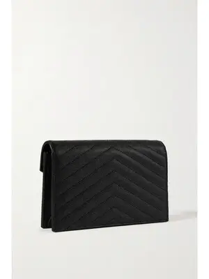 Saint Laurent Cassandre Matelassé Textured-leather Bag - Black