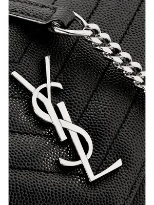 Saint Laurent Cassandre Matelassé Textured-leather Bag - Black