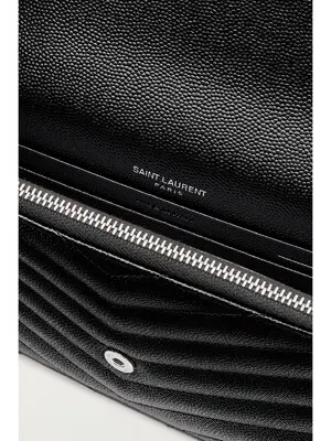 Saint Laurent Cassandre Matelassé Textured-leather Bag - Black