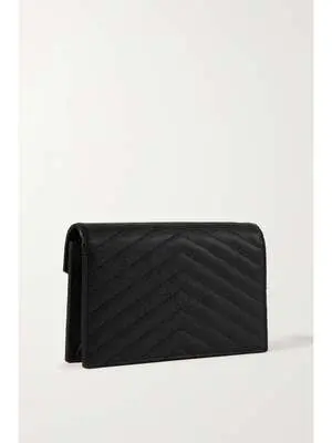 Saint Laurent Cassandre Matelassé Textured-leather Bag - Black