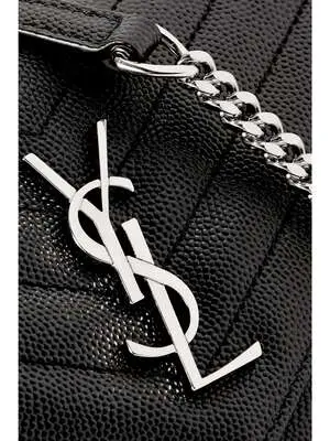 Saint Laurent Cassandre Matelassé Textured-leather Bag - Black