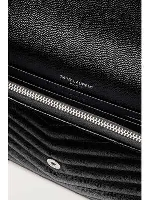 Saint Laurent Cassandre Matelassé Textured-leather Bag - Black