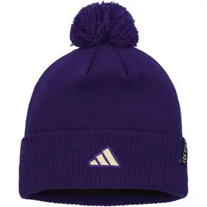 Adidas Washington Huskies 2023 Sideline Cold.rdy Cuffed Knit Hat With Pom