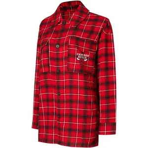 COLLEGE CONCEPTS Black Chicago Bulls Boyfriend Button-up Nightshirt