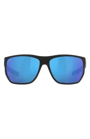 COSTA DEL MAR Santiago 63mm Oversize Rectangular Sunglasses - Black