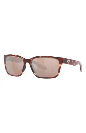COSTA DEL MAR Palmas 57mm Polarized Rectangular Sunglasses