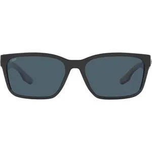 COSTA DEL MAR Palmas 57mm Rectangular Sunglasses - Black