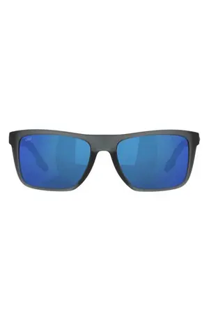 COSTA DEL MAR Costa Del Mar Mainsail 55mm Mirrored Polarized Rectangle Sunglasses Blue Mirror