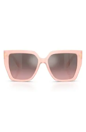 Dolce & Gabbana 55mm Square Sunglasses - Opal Pink Mirror Silver