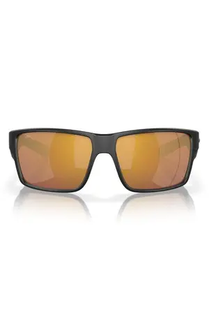 COSTA DEL MAR 63mm Polarized Square Sunglasses - Matte Black Mirror