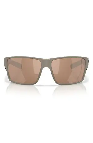 COSTA DEL MAR 63mm Polarized Square Sunglasses - Sand/copper Silver 580g