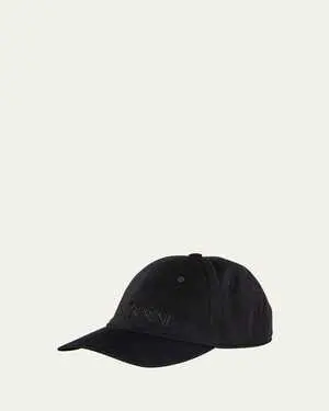 Saint Laurent 6-panel Corduroy Logo Baseball Cap - Black