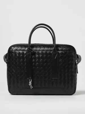 Bottega Veneta Gateway Woven Leather Bag With Charm - Black