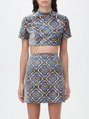 Etro Jacquard Velvet Top - Blue