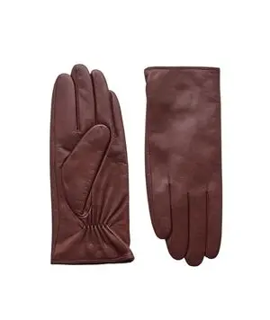 Cos Cashmere-Lined Leather Gloves Red