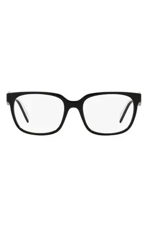 Prada 54mm Rectangular Eyeglasses - Black