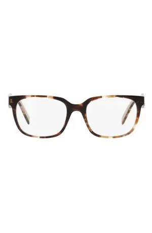 Prada 54mm Rectangular Eyeglasses - Caramel