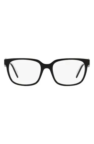 Prada Prada 52mm Rectangular Eyeglasses Black