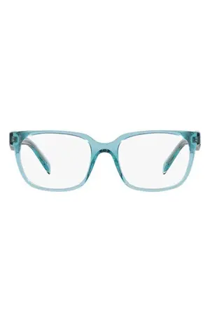Prada 52mm Rectangular Eyeglasses - Blue