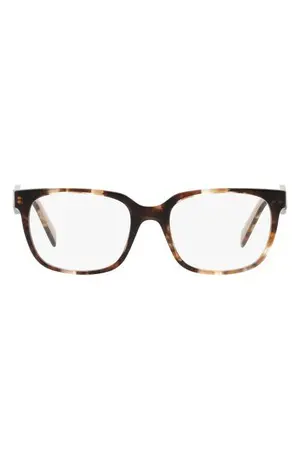 Prada Prada 52mm Rectangular Eyeglasses Caramel