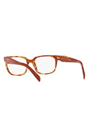 Prada 52mm Rectangular Eyeglasses - Havana