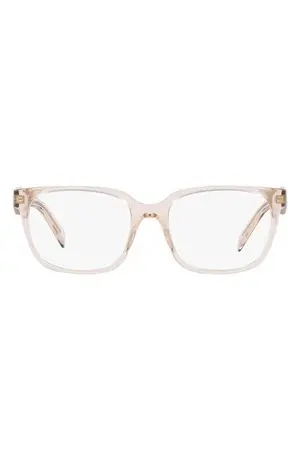 Prada Prada 52mm Rectangular Eyeglasses Pink