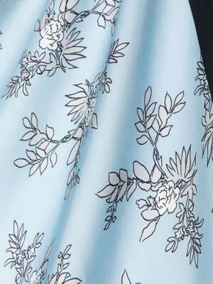 MACGRAW Floral-print Silk Scarf - Blue