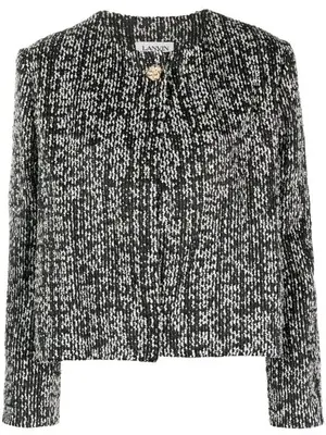 LANVIN Cropped Tweed Jacket - Black