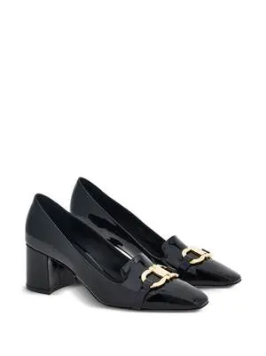 FERRAGAMO Gancini-detail Leather Pumps