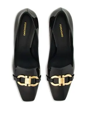 FERRAGAMO Gancini-detail Leather Pumps