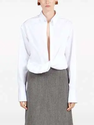 FERRAGAMO Wrap-design Cotton Shirt