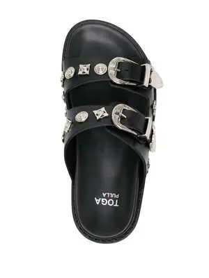 Toga Stud-embellished Leather Sandals