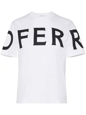 FERRAGAMO Logo-print Cotton T-shirt - White