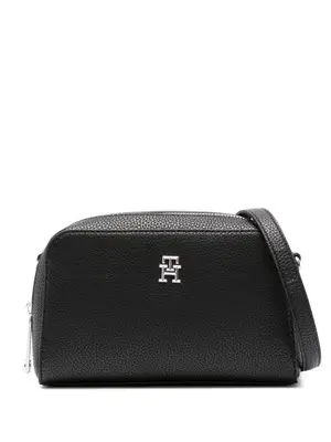 Tommy Hilfiger Grained-texture Crossbody Bag With Logo Plaque