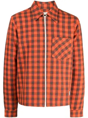 WALES BONNER Check-pattern Organic-cotton Jacket