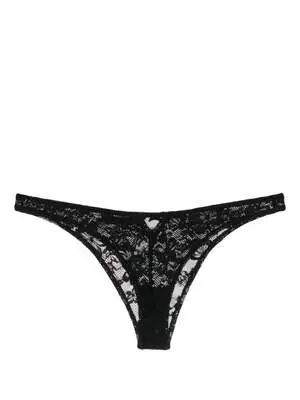 FLEUR DU MAL Le Stretch Lace Cheeky Briefs - Black