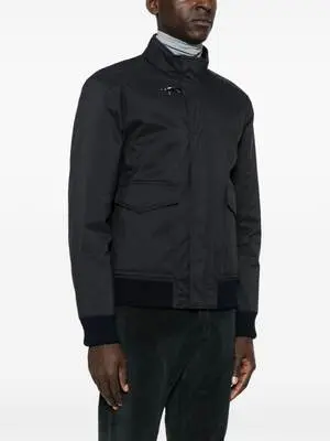 FAY Mock-neck Zip-up Bomber Jacket - Blue