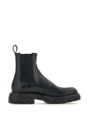 FERRAGAMO Logo Debossed Leather Chelsea Boots