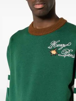 Kenzo Logo-embroidered Wool-blend Jumper