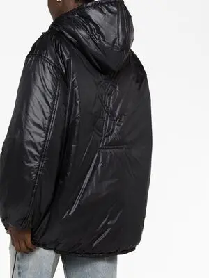 Saint Laurent Cassandre Padded Hooded Jacket - Black