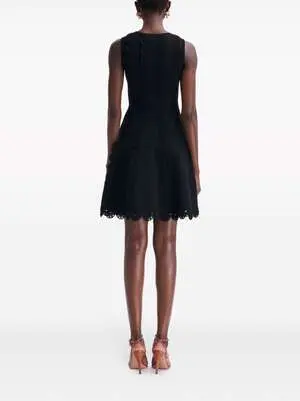 Oscar De La Renta Scalloped Crochet Trim Minidress