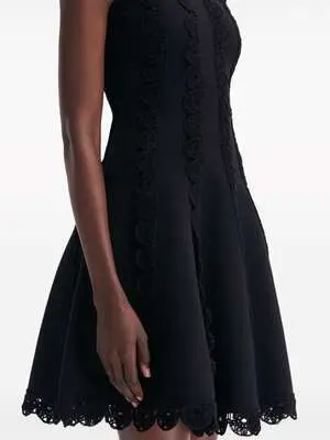 Oscar De La Renta Scalloped Crochet Trim Minidress