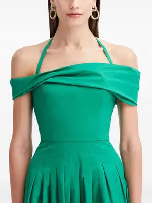 Oscar De La Renta Off-shoulder Halterneck Midi Dress