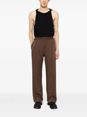 MARINE SERRE Moon Diamant-jacquard Satin Trousers