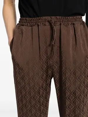 MARINE SERRE Moon Diamant-jacquard Satin Trousers