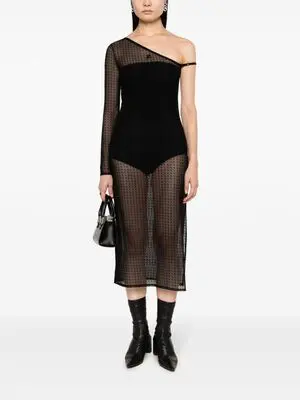 COURREGES Asymmetric Semi-sheer Midi Dress