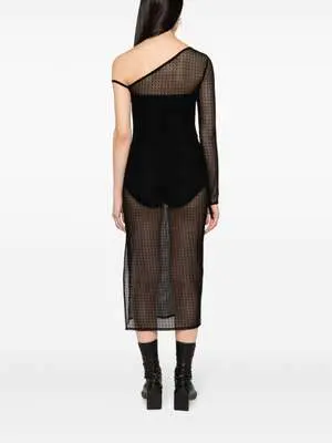 COURREGES Asymmetric Semi-sheer Midi Dress